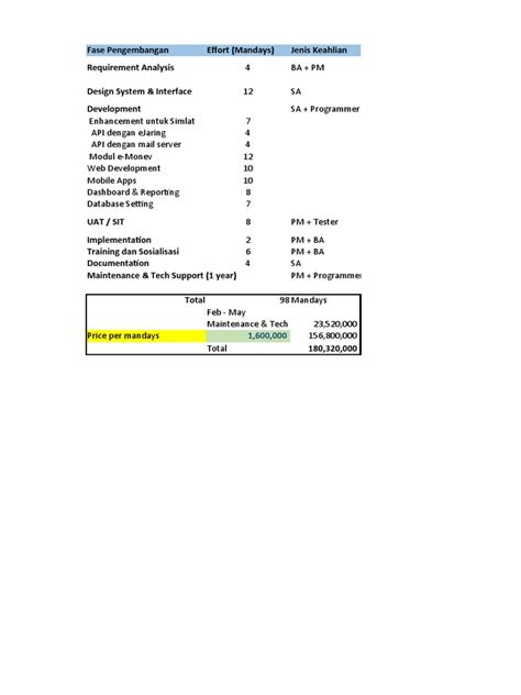 project cost estimation pdf komputer
