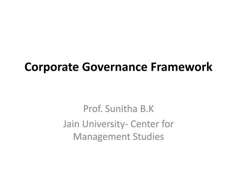 Corporate Governance Framework In Usa Pdf Ppt