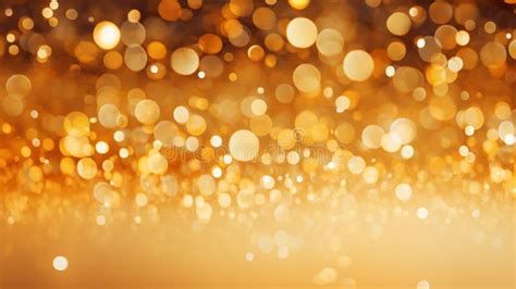 Abstract Gold Bokeh Lights Background Christmas And New Year Concept