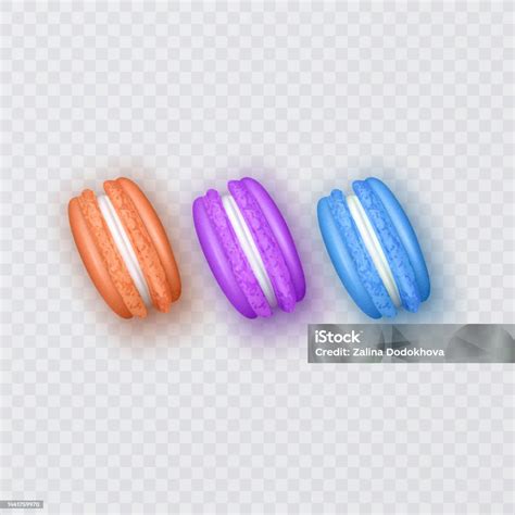 현실적인 마카롱 흰색 바탕에 달콤한 프랑스 마카롱 벡터 일러스트 레이 션 0명에 대한 스톡 벡터 아트 및 기타 이미지 0명 3차원 형태 갈색 Istock