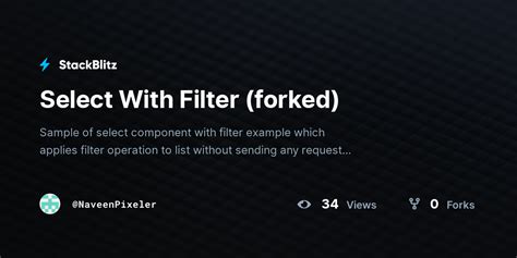 Select With Filter Forked Stackblitz