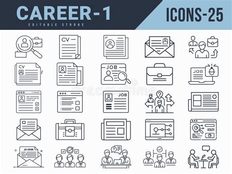 Career Line Editable 25 Icons Set Vector Illustration In Modern Thin Line Style Of Career Icons