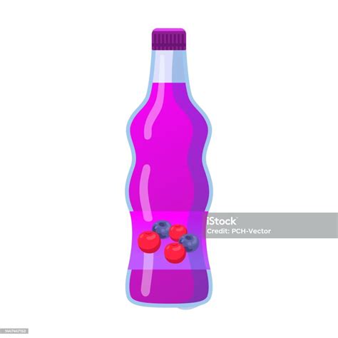 유리 병 또는 캔에 베리 소다 탄산 차가운 에너지 음료의 벡터 그림입니다 흰색으로 분리된 탄산수와 탄산음료 0명에 대한 스톡