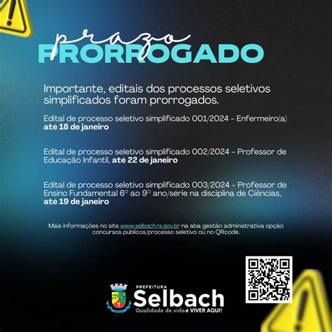 Prorrogados os prazos para inscrição nos processos seletivos simplificados da Prefeitura de