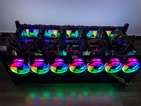 Full Setup Mining Rig Graphic Card Novelty Lamp Rigs