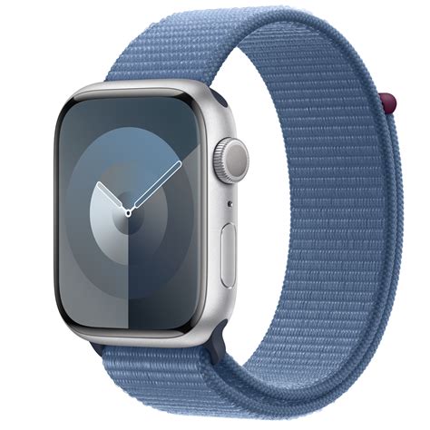 购买 Apple Watch Series 9 Gps；45 毫米银色铝金属表壳；凛蓝色回环式运动表带 教育 Apple 中国大陆