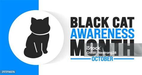 검은 고양이 인식의 달 배경 또는 배너 디자인 템플릿은 매년 10월에 관찰됩니다 휴일 개념입니다 카드 포스터 플래카드 템플릿에 대 한 템플릿입니다 주당순이익 10 10월에