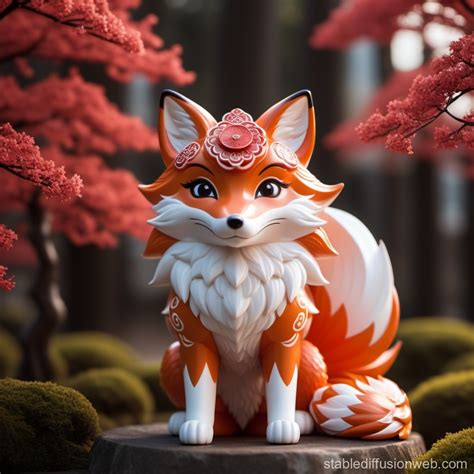 The Nine Tailed Fox In Japanese Shrine Prompts Stable Diffusion Online