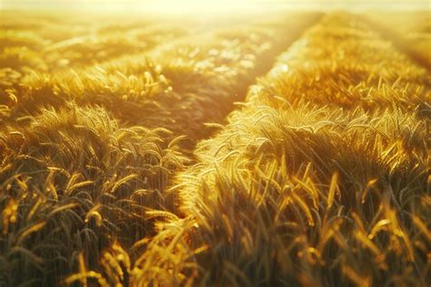 Sunkissed Fields Of Golden Wheat Premium AI Generated Image