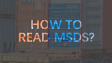 How To Read Msds