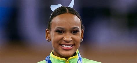 Simone Biles Rival Friend Rebeca Andrade Soaks Up The Sun In Her