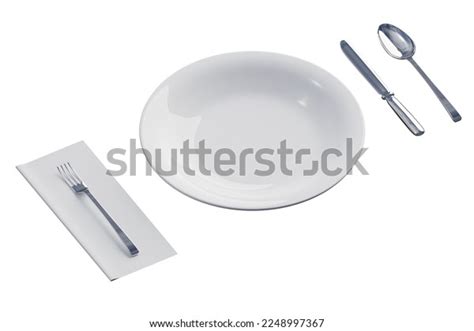 Simple Dinner Table Setting Generic Kitchen Stock Photo