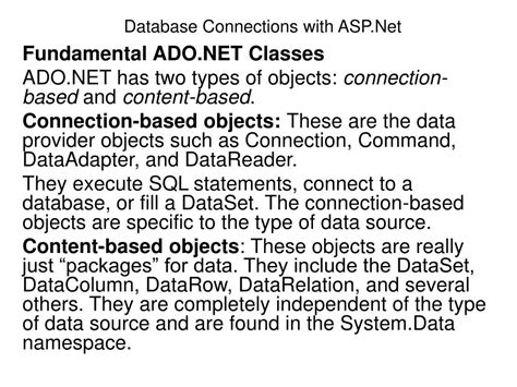 PPT Database Connections With ASP Net PowerPoint Presentation Free Download ID 611227