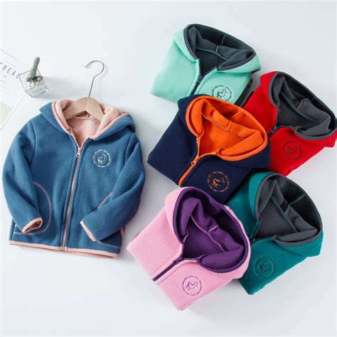 儿童摇粒绒外套中大童加绒上衣宝宝连帽卫衣男女童抓绒棉衣春秋装虎窝淘