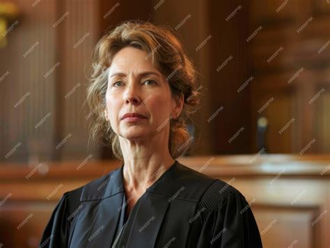 Premium Photo Confident Female Judge In Courtroom
