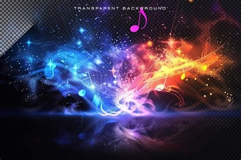 Premium PSD Colorful Glowing Music Spectrum Visualizer In Transparent