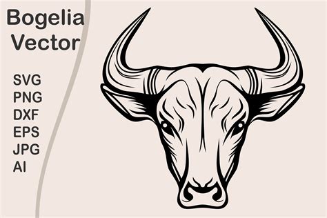 Bull Svg Cut File Bull Head Graphic By Bogeliavector · Creative Fabrica