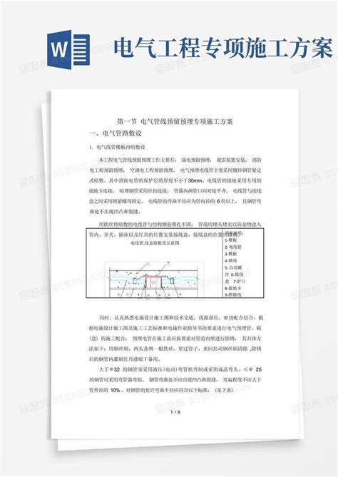 好用的电气管线预留预埋专项施工方案word模板免费下载编号18napeqrr图精灵