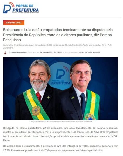 Portal De Prefeitura Divulga Pesquisa Realizada Pela Paraná Pesquisas