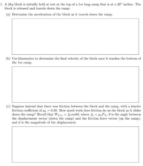 solved a 2 kg block is initially held at rest at the top of