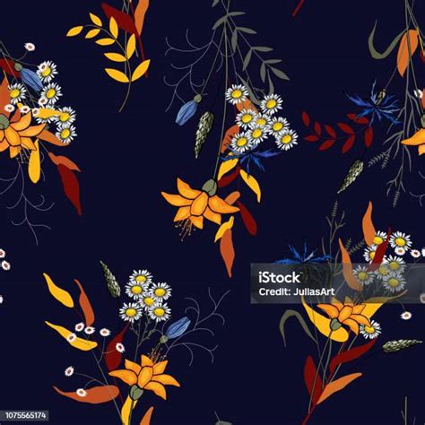 빈티지 배경입니다 배경 화면입니다 핸드 그린입니다 벡터 일러스트입니다 유행 꽃 패턴입니다 격리 된 완벽 한 패턴입니다 0명에 대한 스톡 벡터 아트 및 기타 이미지 Istock