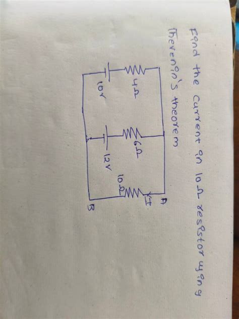 Find The Current In 10 Omega Resistor U In G Thevenins Theorem Filo