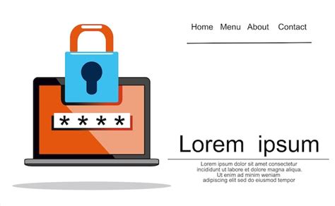 Premium Vector Laptop With Password Notification And Lock Icon Vector Illustration