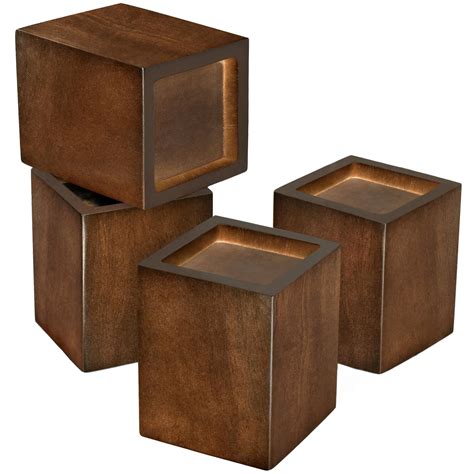 Sopicoz 3 Inch Furniture Risers Square Bed Risers Set Of 4 Heavy Duty