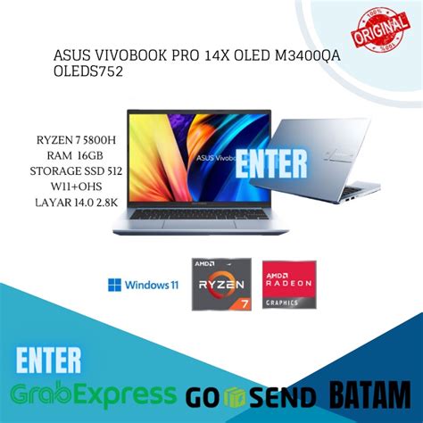 Jual ASUS VIVOBOOK PRO X OLED M QA RYZEN H GB SSD W OHS Shopee Indonesia