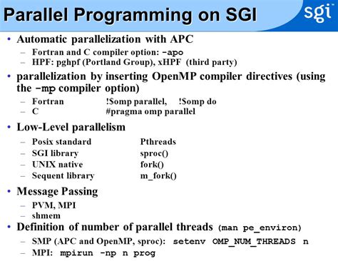 Tm Shared Memory Parallelism Programming In The Sgi Environment Ppt