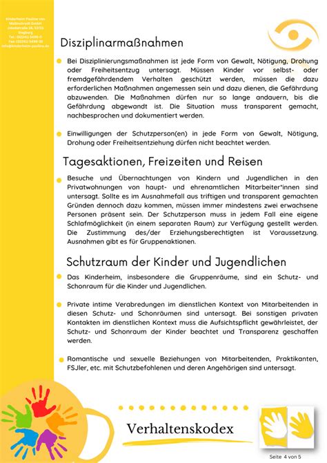 Verhaltenskodex Kinderheim Pauline