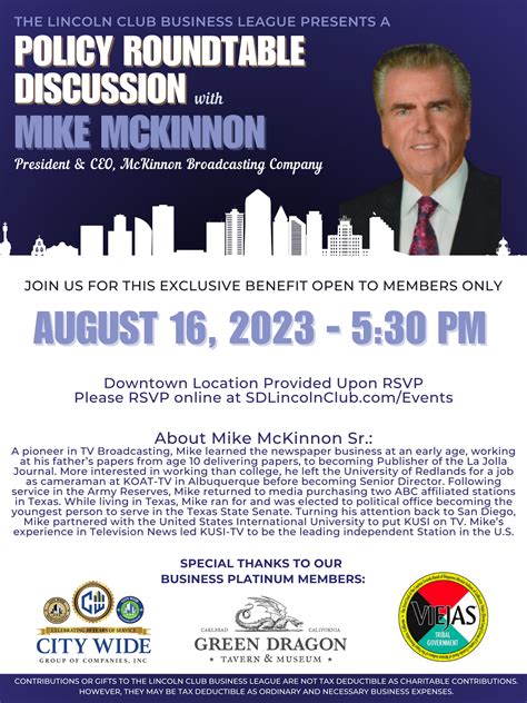 Policy Roundtable Mike Mckinnon