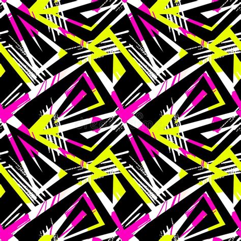 Grunge Urban Seamless Geometric Pattern Design In Graffity Urban Stock Illustration
