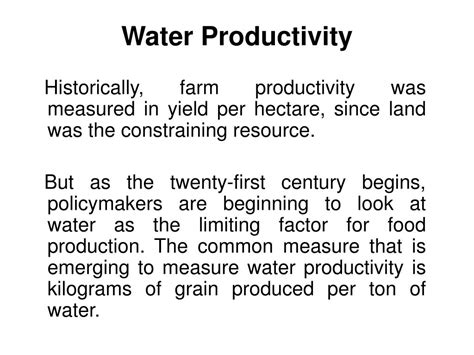 Ppt Water Use Efficiency And Water Productivity In Jordan Powerpoint