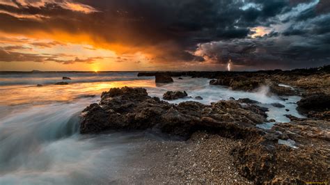 Обои Природа Молния гроза обои для рабочего стола фотографии природа молния гроза океан