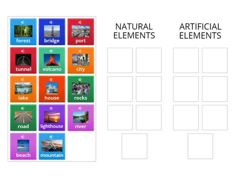 Natural And Artificial Elements Ordenar Por Grupo Natural And Artificial Elements Ordenar Por Grupo