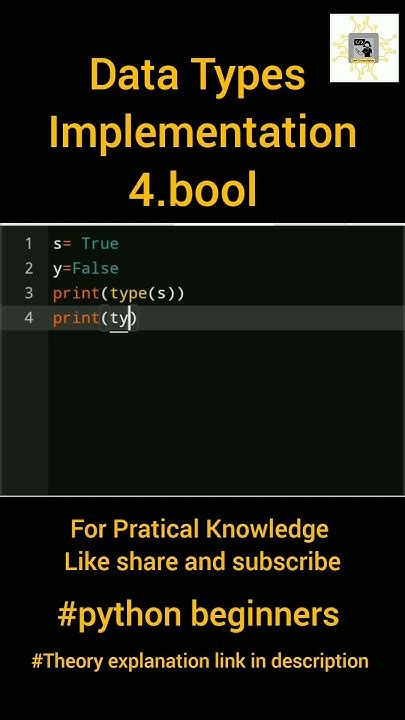 Boolean Data Type In Pythonfundamental Datatype Pythonbeginners Codeimplementation Shorts
