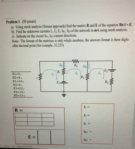 Solved Problem 1 50 Points A Using Mesh Analysis Format