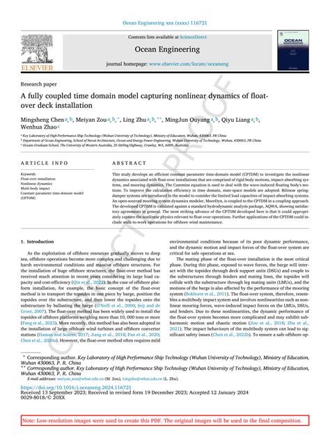 Pdf A Fully Coupled Time Domain Model Capturing Nonlinear Dynamics Of