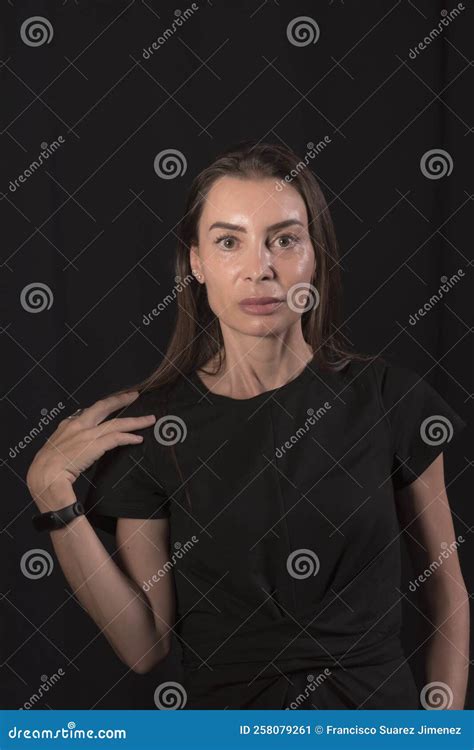 Beautiful Mature Woman Dressed In Black Stock Image Image Of Babe