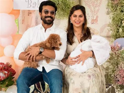 Ram Charan Daughter Klin Kaara Face Reveal On Fathers Day Photos Goes