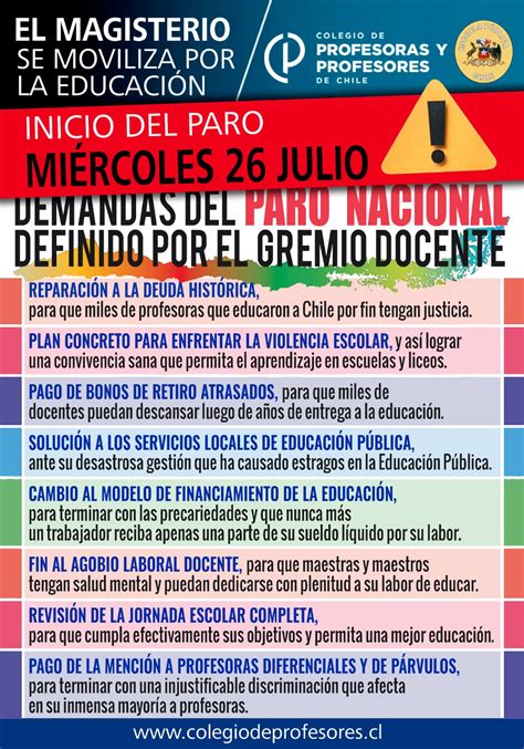 Anota Colega 26 De Julio Es La Fecha En Que El Profesorado Chileno