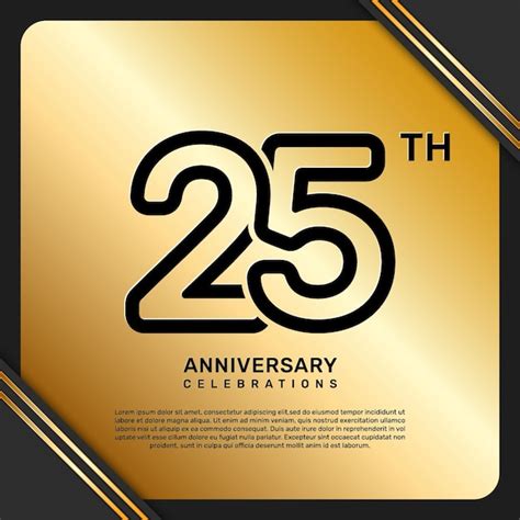 Diseño de plantilla de celebración del aniversario con estilo simple y lujoso en color dorado