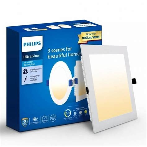10w Philips Ultra Glow 3 In 1 Square Led Downlight Surface Mounted