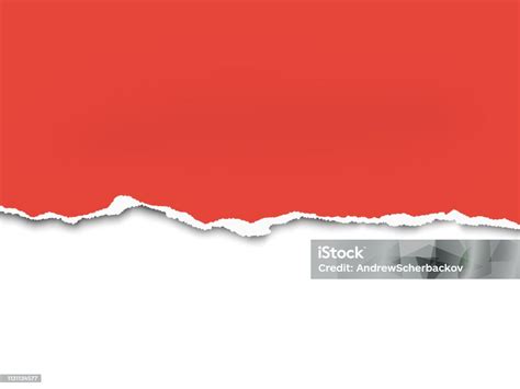 바닥에서 빨간색 종이의 절반을 찢 어 벡터 템플릿 종이 디자인입니다 그 아래 흰색 배경입니다 찢겨진에 대한 스톡 벡터 아트 및 기타 이미지 Istock