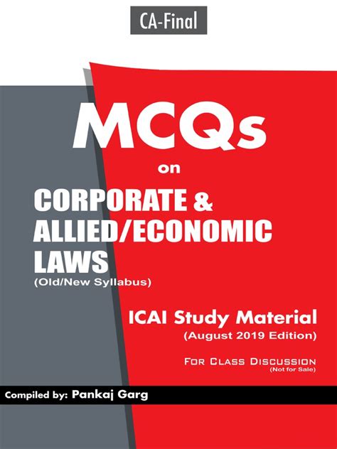 Ca Final Corporate Allied And Economic Laws Mcq For New And Old By Ca
