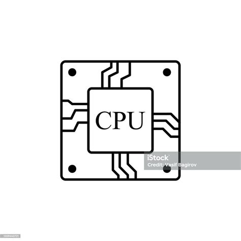 웹 사이트 및 모바일 최소한의 평면 디자인에 대한 프로세서 라인 벡터 아이콘 미니 Cpu 아이콘 플랫 스타일 모바일 Cpu 벡터 전화 Cpu 일러스트 기본 Cpu