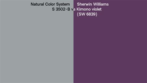 Natural Color System S 3502 B Vs Sherwin Williams Kimono Violet Sw