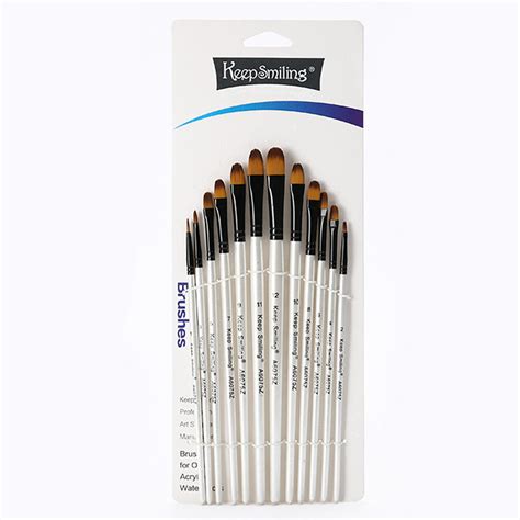 Набор художественных кистей для рисования 12 шт синтетика плоскоовальная купить на Ozon по