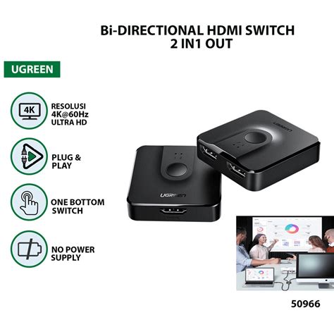 Jual Ugreen Adapter Splitter Connector 3 Port Hdmi 2in1 2 Input 1